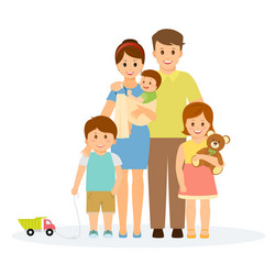 Family portrait in flat style Royalty Free Vector Image