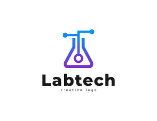Modern laboratory symbol and technology logo Vector Image