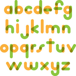 Overlapping colorful rounded flat font letters Vector Image