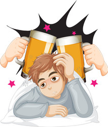 Alcoholic man cartoon character Royalty Free Vector Image