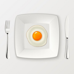 One fried egg symbol healthy food Royalty Free Vector Image