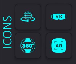 Set augmented reality ar 360 degree view gamepad Vector Image