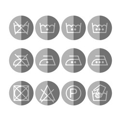 Set of instruction laundry icons washing symbols Vector Image