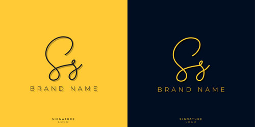 Initial letters ss monogram logo design bundle Vector Image