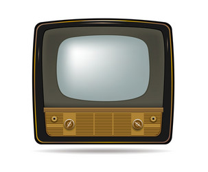 Old vintage tv isolated on white background Vector Image