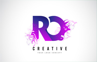 Ro r o brushed letter logo design with creative Vector Image