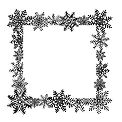 Snowflakes square frame template postcard with Vector Image