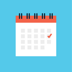 Calendar flat daily icon template Royalty Free Vector Image