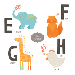 Cute zoo alphabet Royalty Free Vector Image - VectorStock