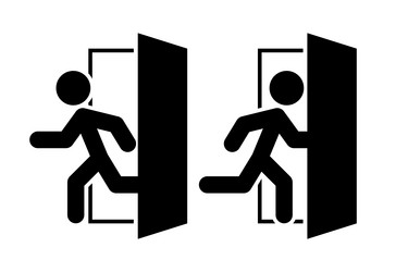 Emergency fire exit sign evacuation fire escape Vector Image