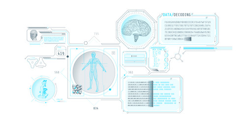 Futuristic brain research program interface Vector Image