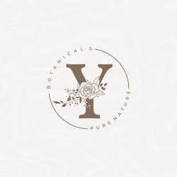 Elegant luxury letter y circle floral flowers Vector Image