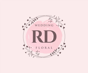 Rd initials letter wedding monogram logos Vector Image