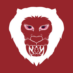 A creepy lion head demon with bright red Vector Image