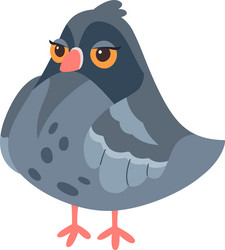 Pigeon character with book Royalty Free Vector Image