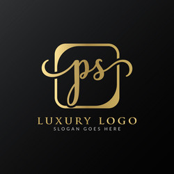 Initial ps letter logo creative typography Vector Image