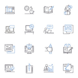 Maintenance line icons collection upkeep repair Vector Image