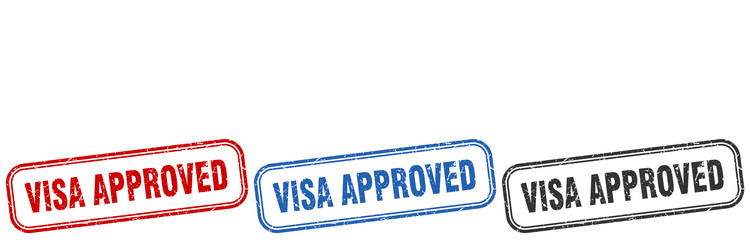 Visa approved stamp visa approved rectangular Vector Image