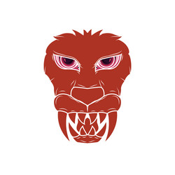 A creepy lion head demon with bright red Vector Image
