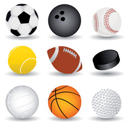 Set with sport balls - cartoon Royalty Free Vector Image