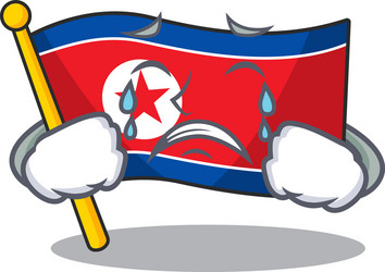 Sad crying flag senegal mascot cartoon style Vector Image