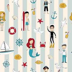 Cute nautical background Royalty Free Vector Image