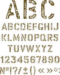 Outline block building towers with letters Vector Image