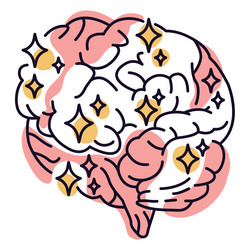 Brain thinking color stroke Royalty Free Vector Image