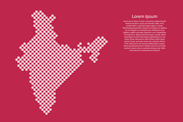 India map from red pattern a grid squares Vector Image