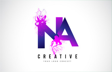 Na n a brushed letter logo design with creative Vector Image
