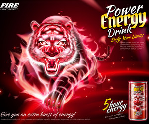 Power energy drink ads Royalty Free Vector Image