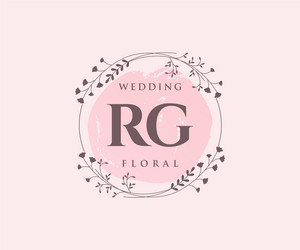 Rg initials letter wedding monogram logos Vector Image