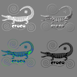 Crocodile Geometric Shapes Vector Images (over 140)