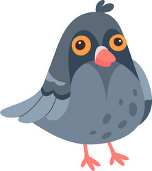 Pigeon character with book Royalty Free Vector Image