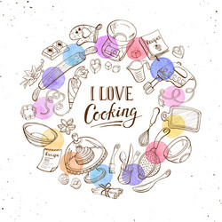 I love cooking poster Royalty Free Vector Image