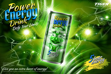 Power energy drink ads Royalty Free Vector Image