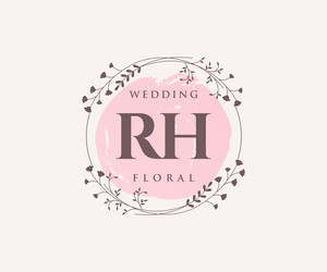 Rh initials letter wedding monogram logos Vector Image