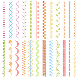 Embroidery borders Royalty Free Vector Image - VectorStock