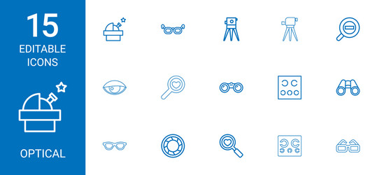 22 optical icons Royalty Free Vector Image - VectorStock