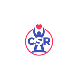 Csr icon corporate social responsibility logo Vector Image