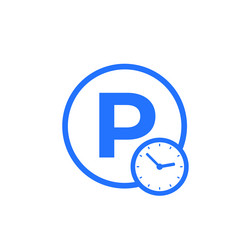 Parking time line icon on white Royalty Free Vector Image
