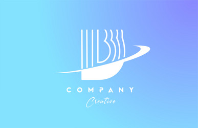 Blue pastel color b alphabet letter logo icon Vector Image