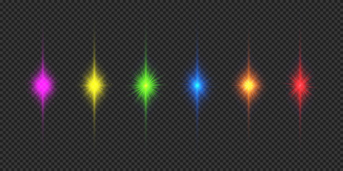 Set of multicolor light effects of lens flares Vector Image