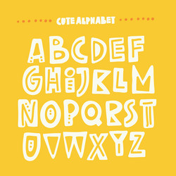 Hand drawn cute letters numbers and symbols Vector Image