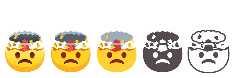 Exploding head emoji Royalty Free Vector Image