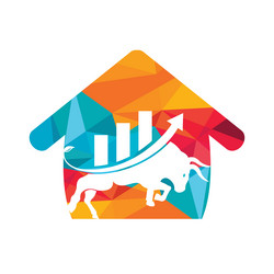 Financial bull logo design template Royalty Free Vector