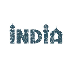 India hand written word isolated on white Vector Image