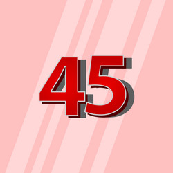 45 year anniversary template design Royalty Free Vector