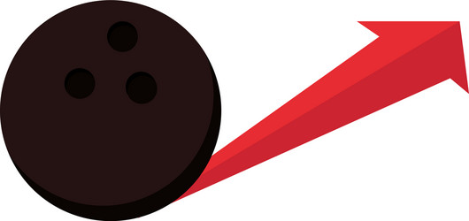 Bowling black ball and arrow game recreational Vector Image