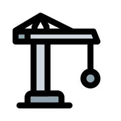 Hefty pulley equipped with demolition crane Vector Image